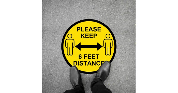 Please Keep 6 Feet Distance Social Distancing Floor Decal